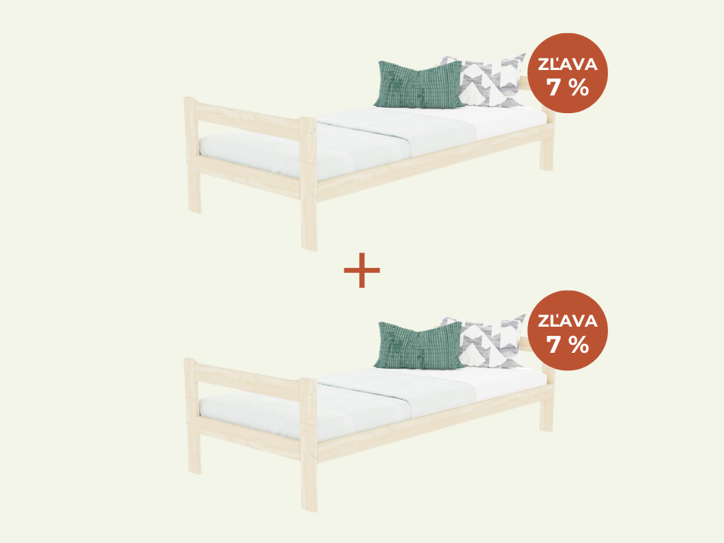Benlemi Postele SAFE 2v1 pre dve deti Zvoľte farbu: Transparentná ...